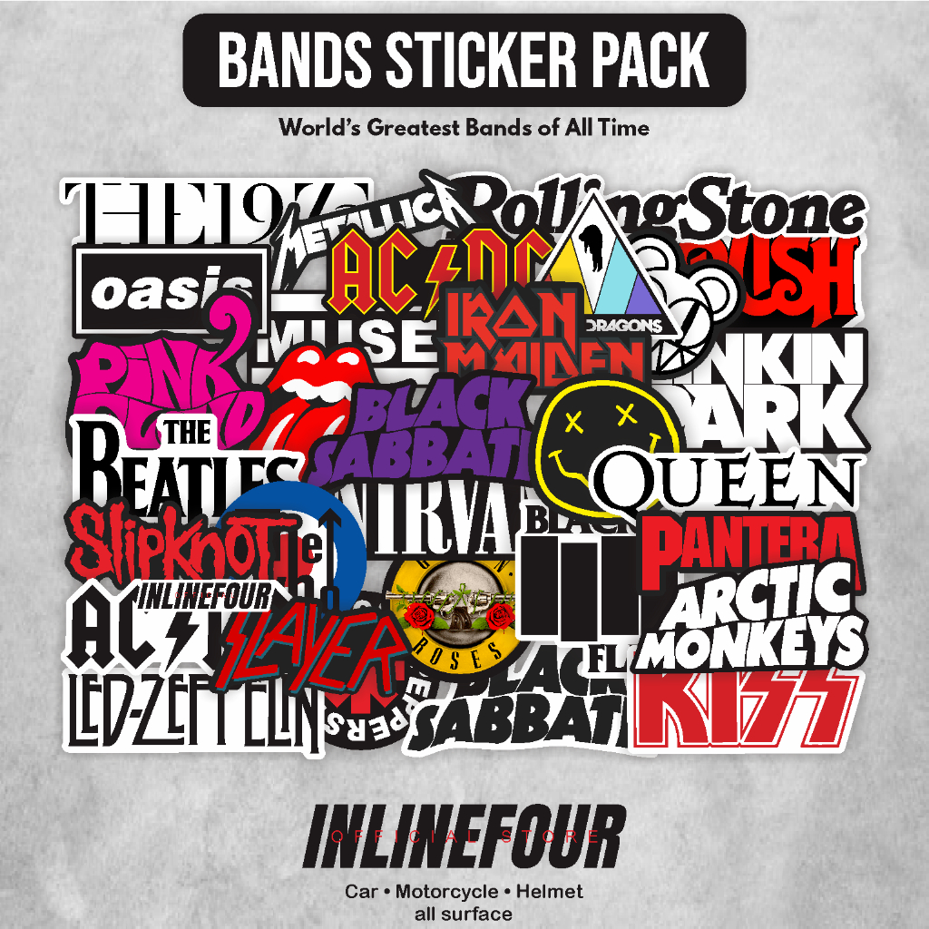 Sticker Pack Aesthetic Band Sticker Rock Metal Bands Print Cut For ...