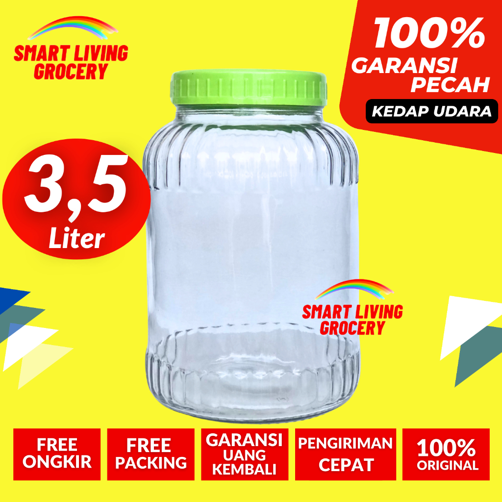 AIR-TIGHT GLASS JARS 3,5 LITER JAR BOTTLE JARS EID AIR-TIGHT STORAGE ...
