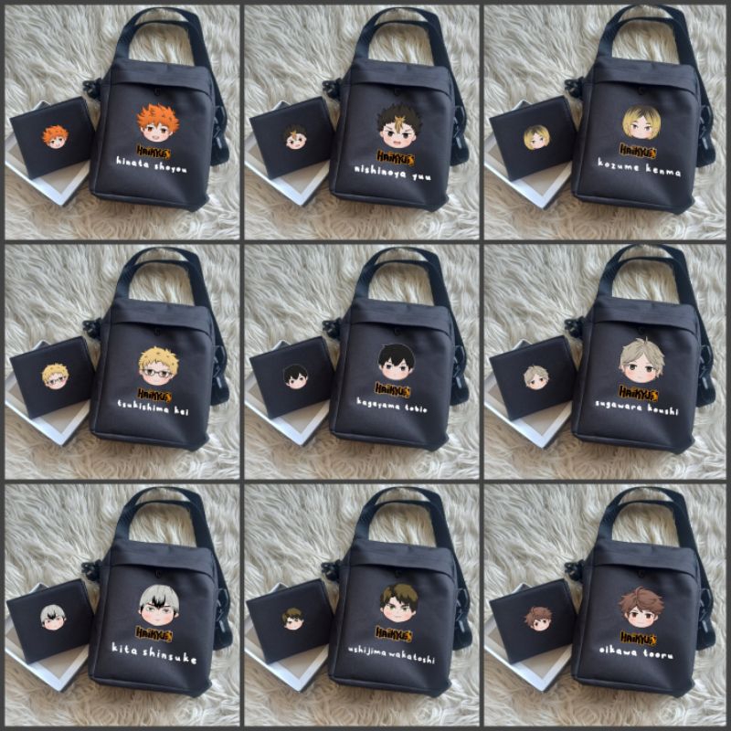 Haikyuu mini sling bag and wallet mini sling bag and wallet haikyu suna ...