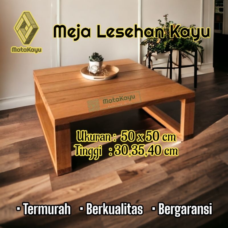 KAYU Guest table 50 x 50 cm wooden lesehan table coffee table laptop ...