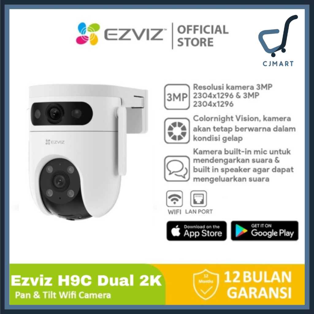 Ezviz H9C 2K+2K 3MP IP Camera CCTV Dual Lens Pan & Tilt Wi-Fi Camera ...