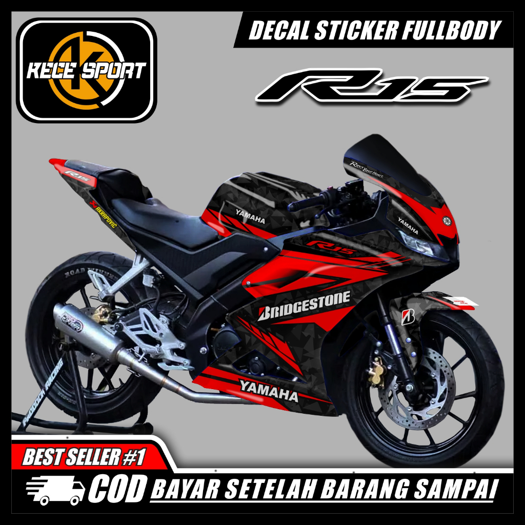 Sticker Decal R15 V3 Sticker Decal Motorcycle Yamaha R15 V3 Fullbody ...