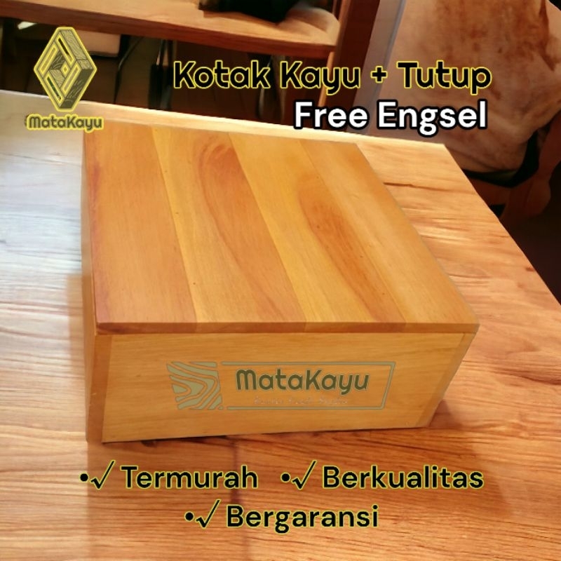 KAYU Wooden box 30x30 x 15-30 cm wooden crate lid wooden crate storage ...