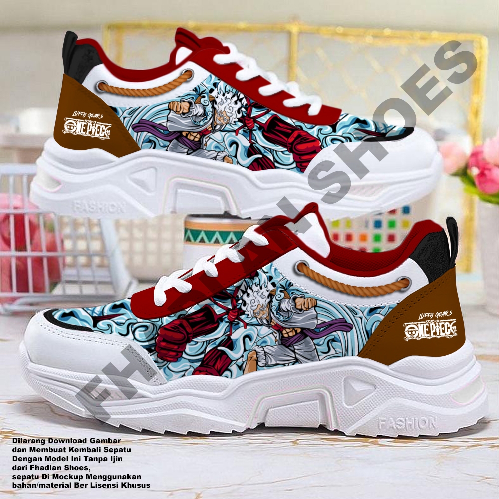 Trendy Children's Sneakers with One Piece Luffy Print Cute Cartoon ...