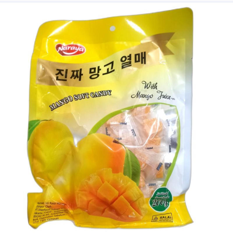 Naraya Mango Soft Candy with Mango Juice 200g | Shopee Singapore