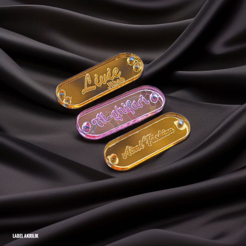 Acrylic labels hijab labels custom acrylic labels Clothing labels ...