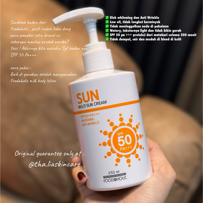 Foodaholic sun multi sun cream SPF 50 pa +++ Whitening anti wrinkle ...