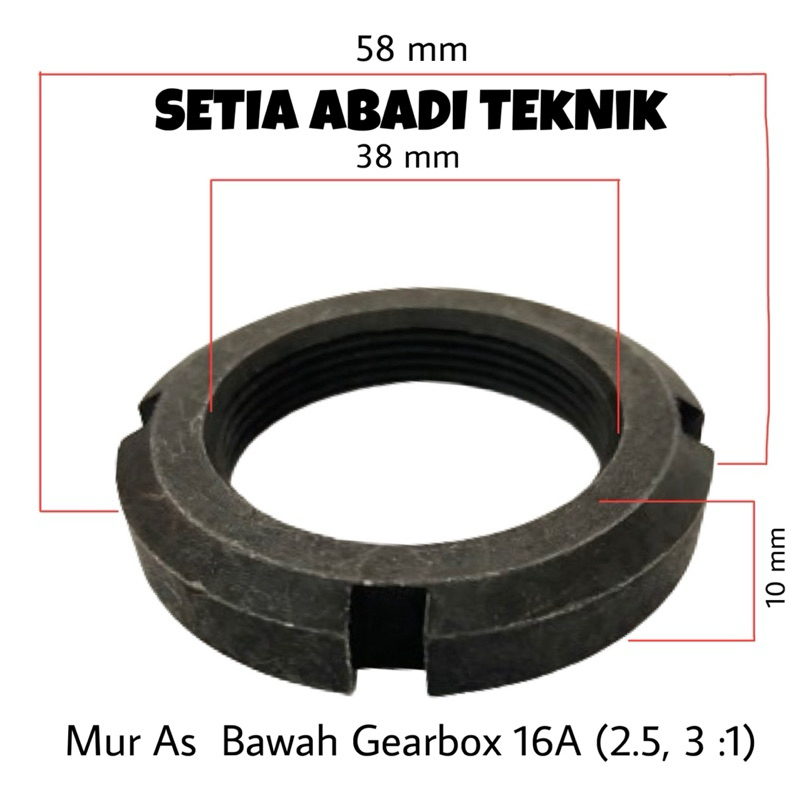 Bottom Axle Nut/ Groved Nut Output Shaft Gearbox 16A (2.5 & 3 ...