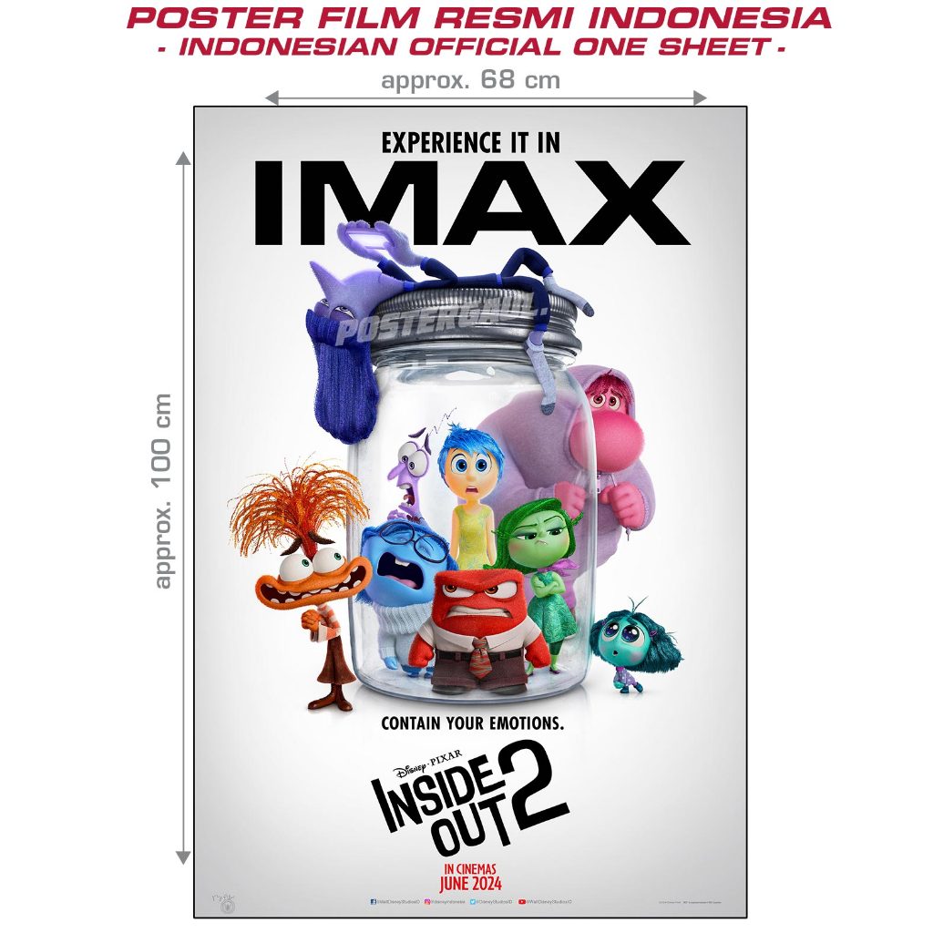Poster Film INSIDE OUT 2 - original Indonesian IMAX one sheet, Size ...