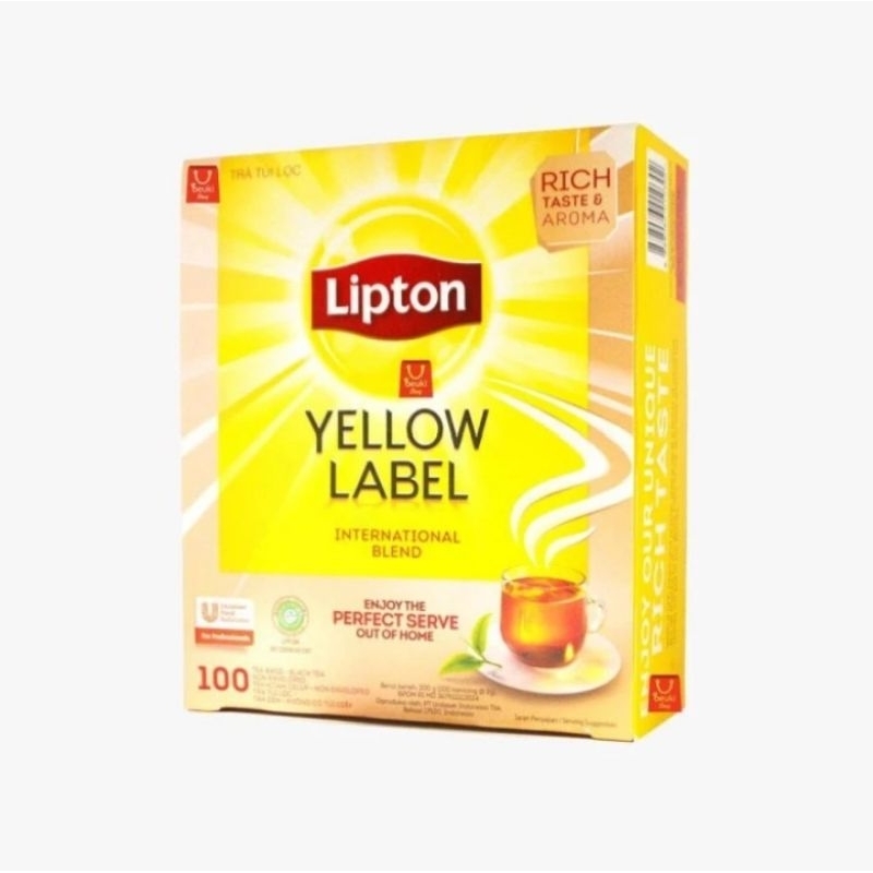 HITAM Lipton Yellow Label 100 Black Tea Non Envelope Tea Bags Black Tea ...