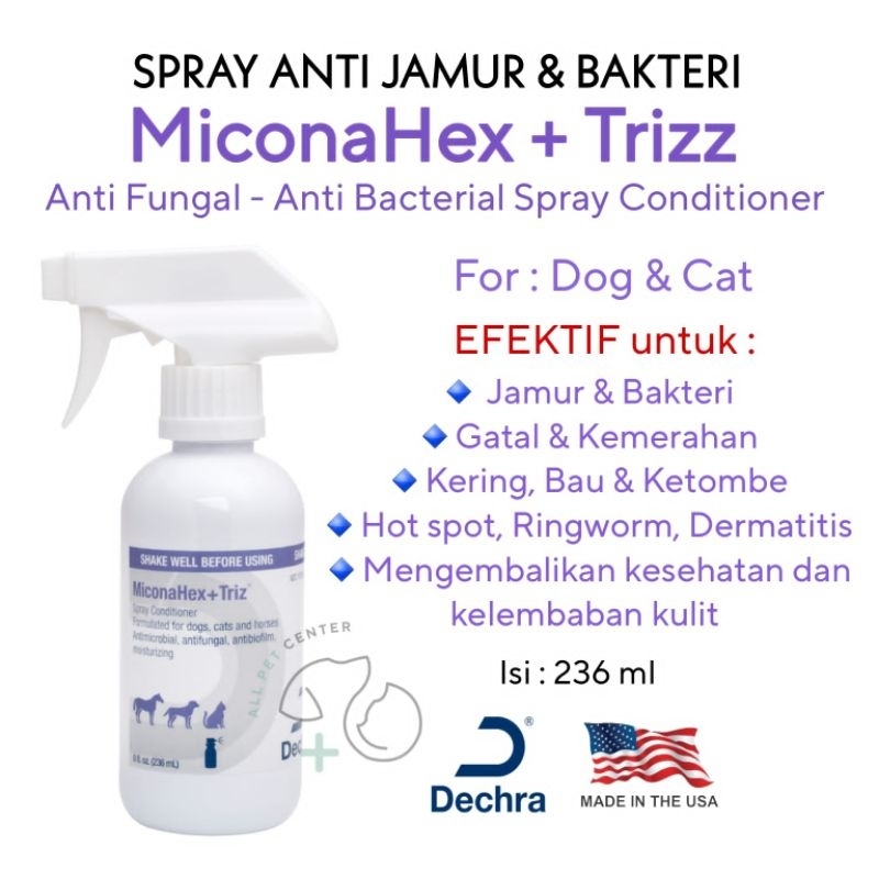 Spray Anti Fungus Bacteria Dog Cat Dechra MiconaHex+Triz Spray ...