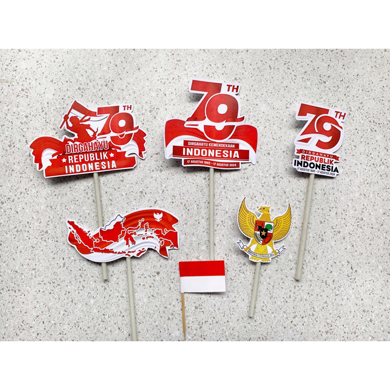 MERAH PUTIH Topper Dirgahayu RI 17 August independence tumpeng cake ...