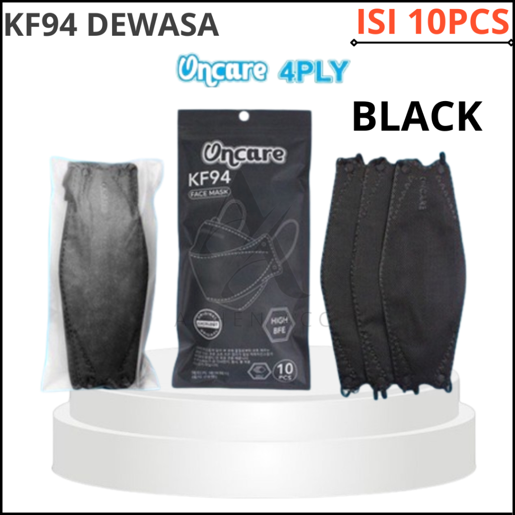 HITAM Kf94 ONCARE Mask Adult Black Color Contents 10pcs Kf94 ONCARE ...