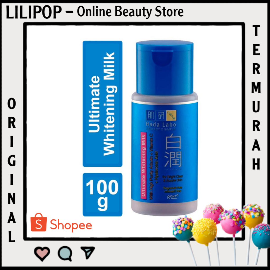 Hada Labo Shirojyun - Ultimate Whitening Milk 100ML (Blue) | Shopee ...