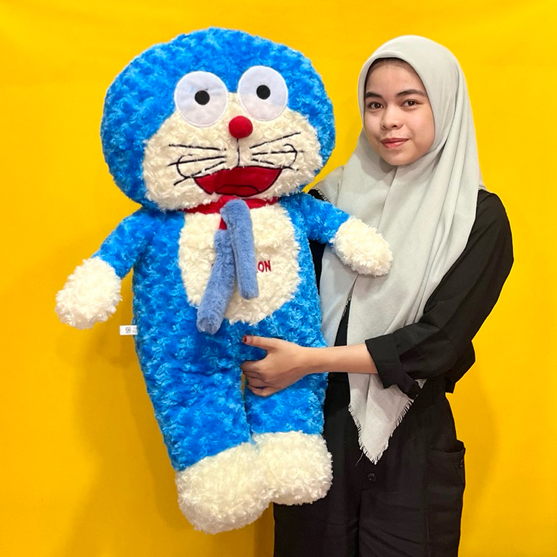 MAWAR Doraemon Doll With Rose Upright Standing Cute Jumbo giant ...