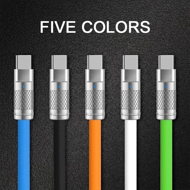 120w 6A Fast Charging Data Cable Micro USB Type-C Android Silicone Data ...