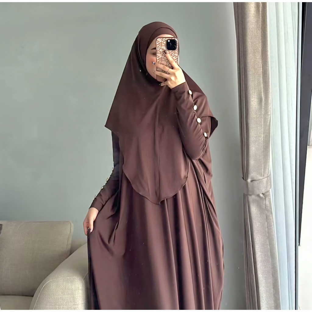 Exclusive AYUUSET Women's Batwing abaya Set + Hijab, One Set Model ...