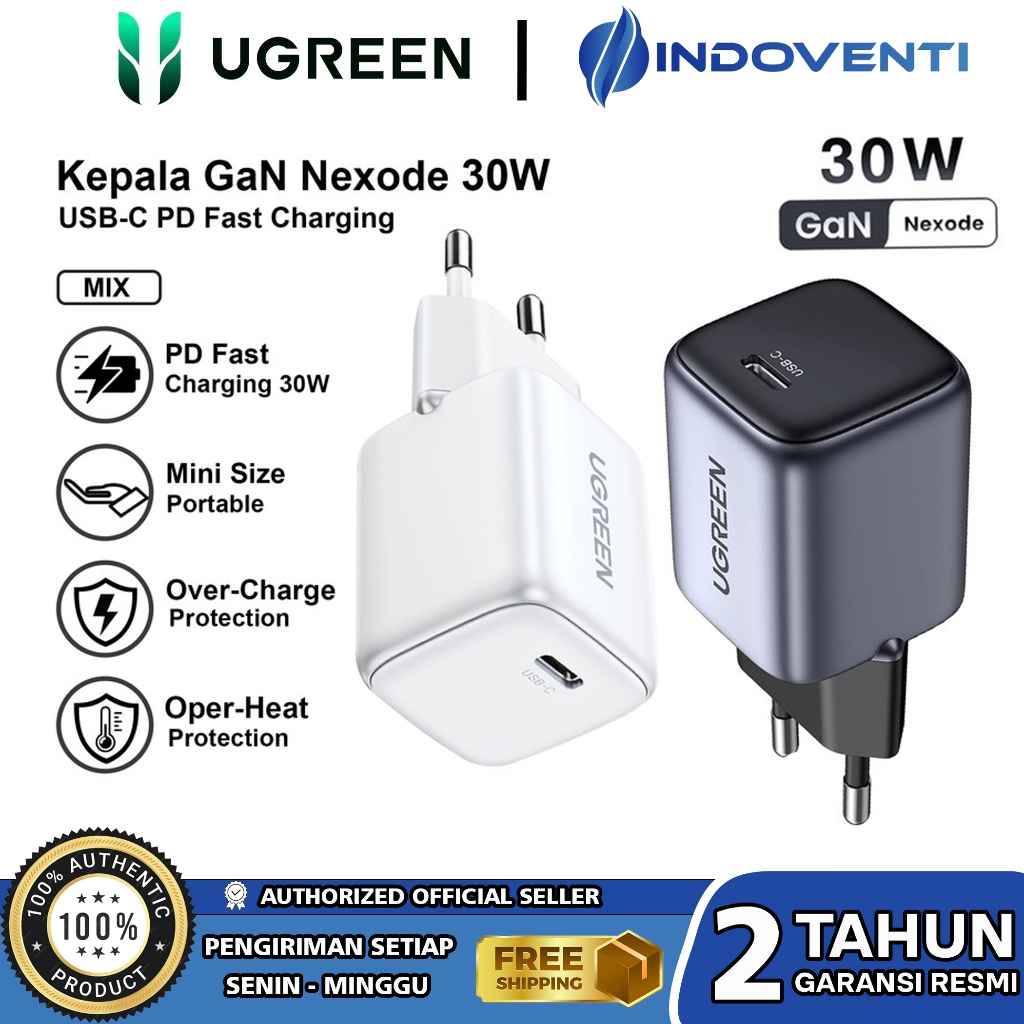 Ugreen Charger Head Set GAN Type C Fast Charging 30W 35W 45W Adapter For iPhone 11 12 13 14 15 ...