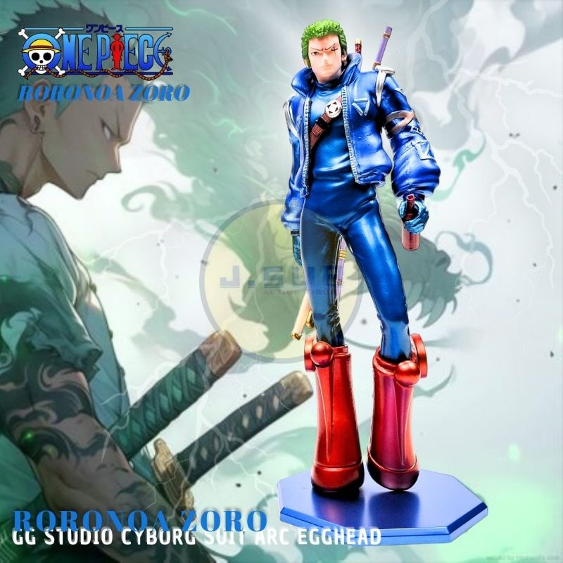 Action Figure Roronoa Zoro Statue Onepiece Arc Egghead Cyborg Suit GG ...