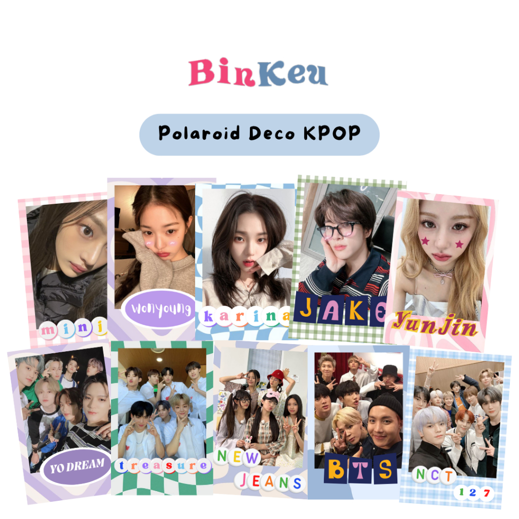 Polaroid Deco KPOP NCT Dream, NewJeans, Treasure, ZB1, Aespa, IVE, Enhypen, NCT 127, Blackpink ...