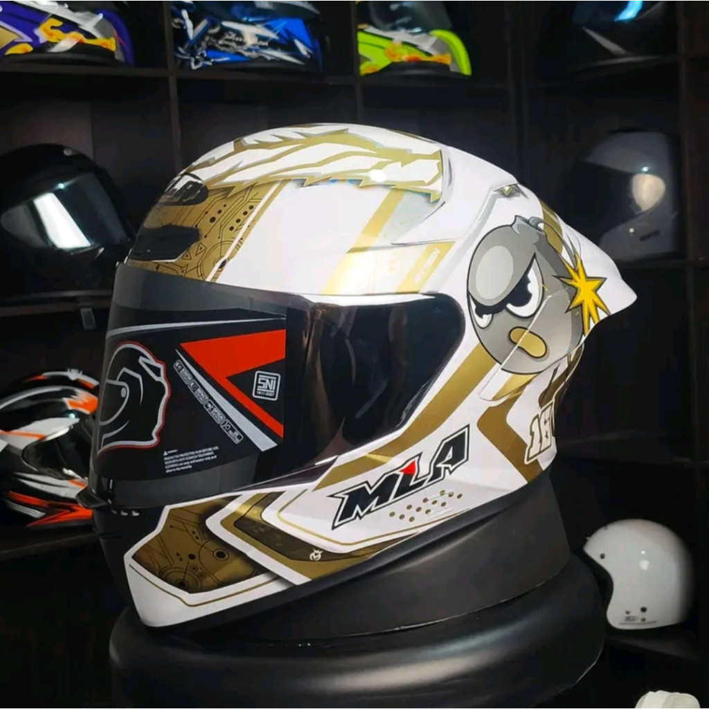 Mla TTC Crypton Helmet / Mario White Gold Motif / Full Face Helmet ...