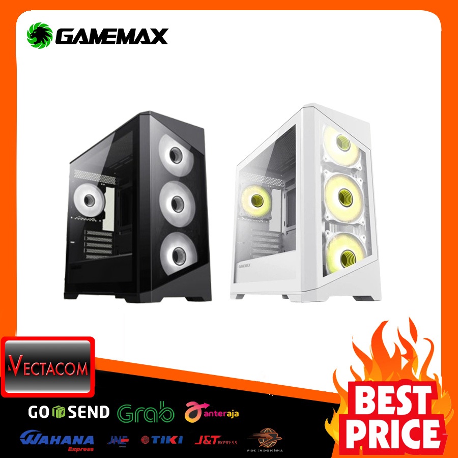 Casing Gamemax Destroyer Tempered Glass 4x Fan RGB M-ATX - Gaming Case ...