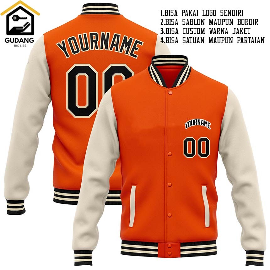 CUSTOM VARSITY BOMBER JACKET FRONT BACK. CUSTOM VARSITY JACKET S-6XL ...