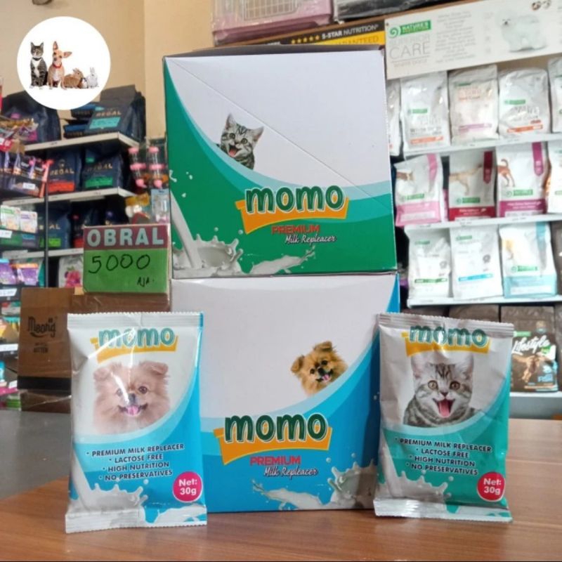 Momo Premium Milk Repleacer Dog And Cat Milk 30gr & 30grX12 | Shopee ...