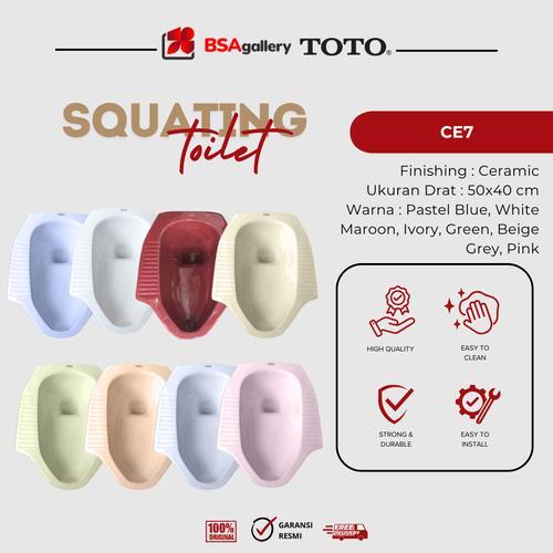 TOTO CE7 COLOR SQUAT CLOSET NEW ORIGINAL TOTO CLOSET/ CE 7 - GREY ...