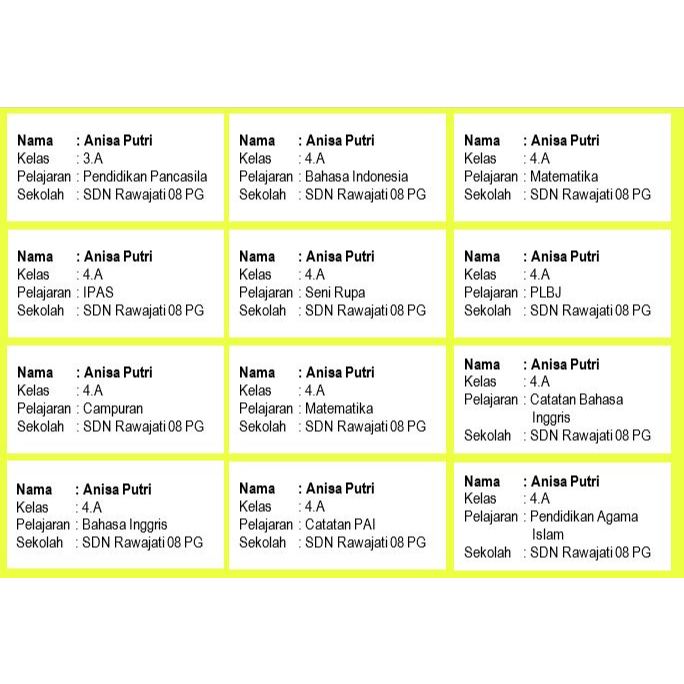 MATA Print Subject Book Stickers | Shopee Singapore