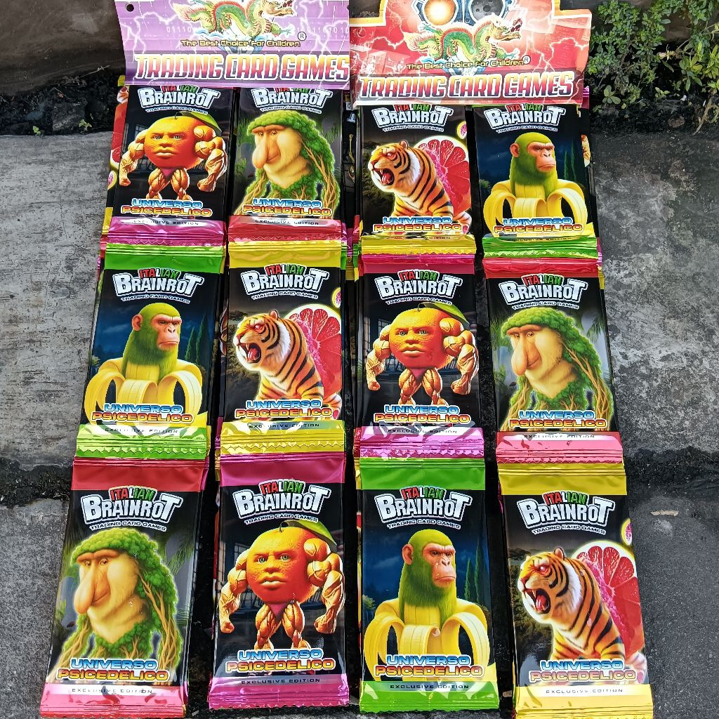 12 Sachets TCG BRAINROT TUNG SAHUR Trading Card Game Foil New Version ...