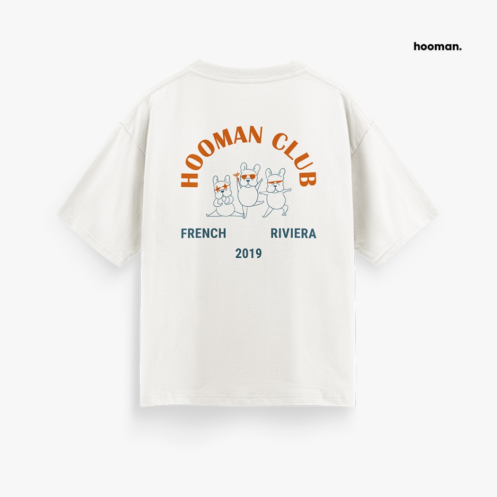 Hooman Oversize Tshirt French Riviera in White Unisex | Shopee Singapore