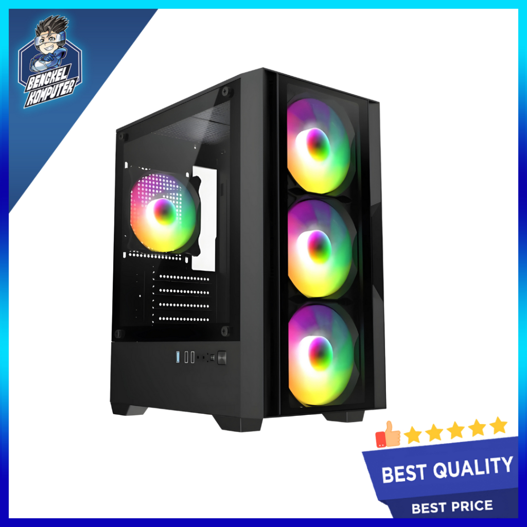 NYK NEIRO FC2 BLACK PC CASING INCLUDE 3 FAN RGB | Shopee Singapore