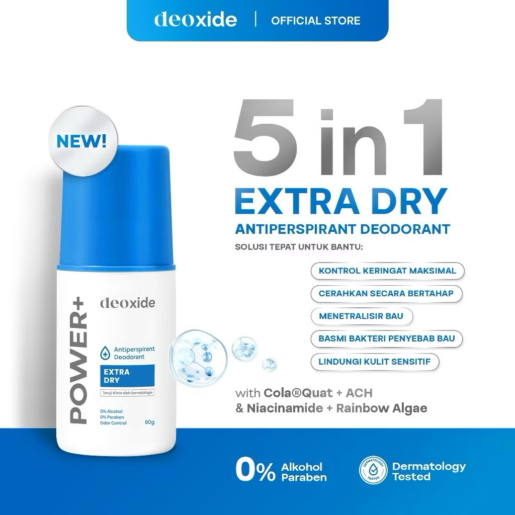 Deoxide Antiperspirant Deodorant Roll On POWER+ For Hyperhidrosis 60 Gr ...