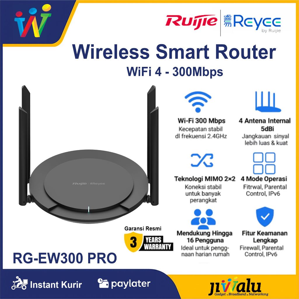 Ruijie Reyee RG-EW300 PRO Wireless Smart Router Wi-Fi 4 300Mbps ...