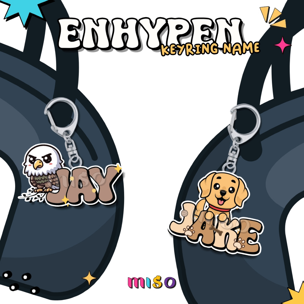 ENHYPEN Name Keychain / Keychain Keyring ENHYPEN member character ...