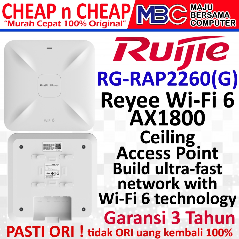 Ruijie Reeye RG-RAP2260(G) Dual Band AC1200 WiFi 5 Ceiling Access Point ...