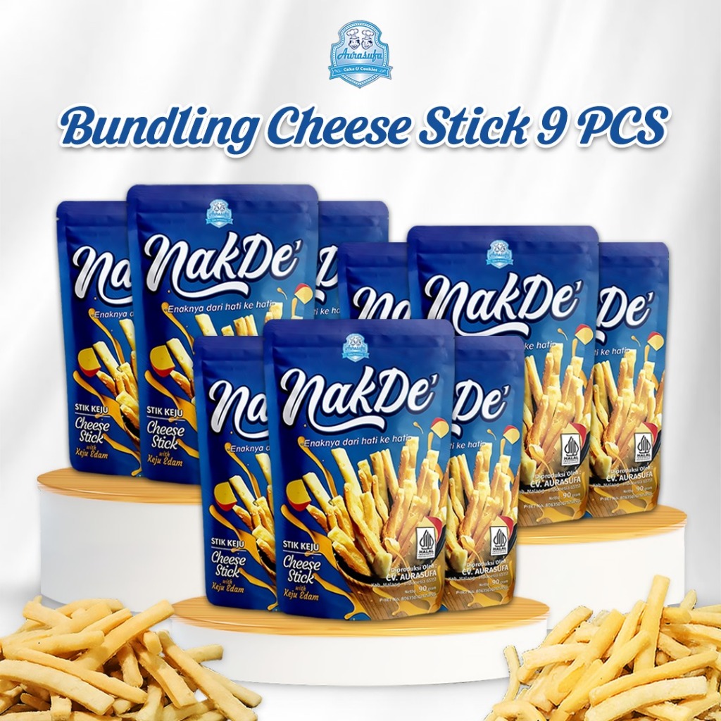 HALAL NakDe' Premium Edam Cheese Sticks, 9 pcs Economy Package, 60 gram ...
