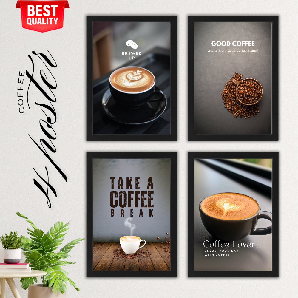 A2 Coffee Lover Poster + Frame Package of 4 Artistic Coffee Lover ...