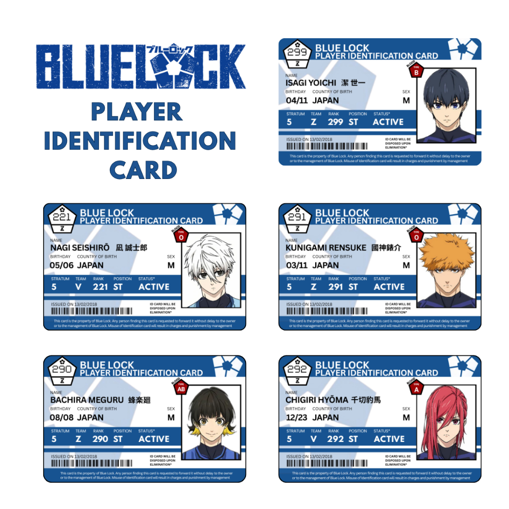 Blue Lock ID Member Player Identity Card | Shopee Singapore