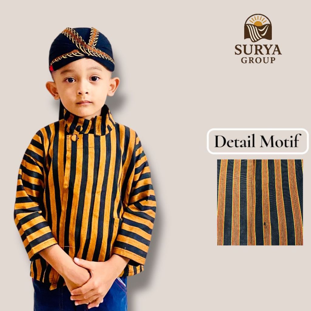 Boys' Lurik Surjan Shirt|Javanese Traditional Lurik Children's Clothing ...