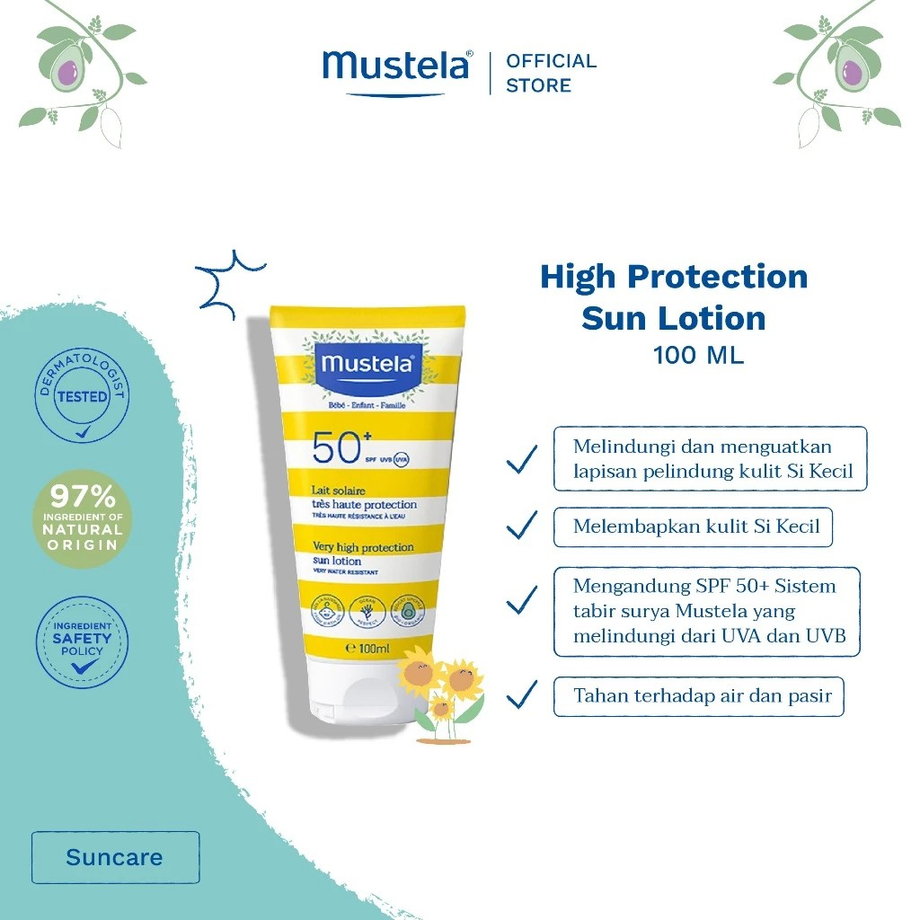 MUSTELA HIGH PROTECTION SUN LOTION - Sunscreen for Babies and Families ...