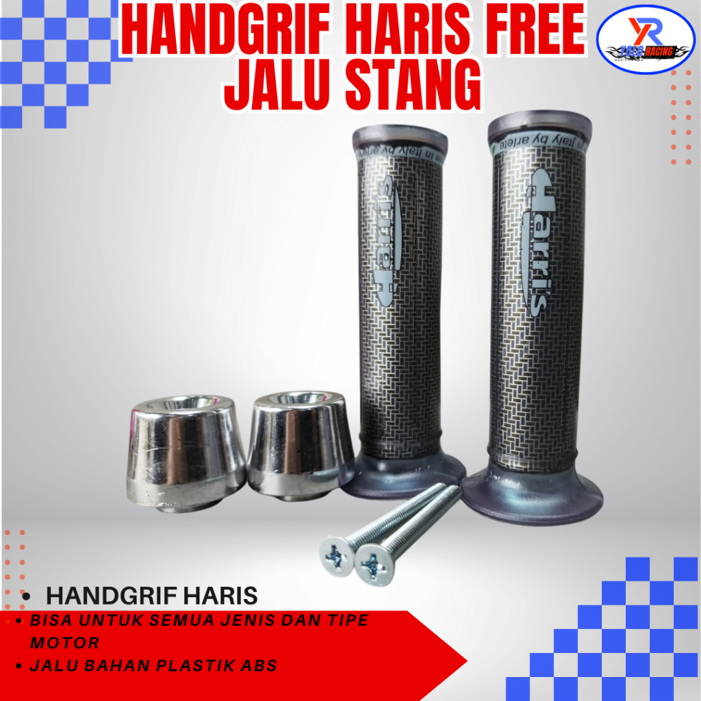 HANDGRIP MOTOR Handfat Motor HARRIS Carbon HAND HANDLE GRIP Jalu Stang ...