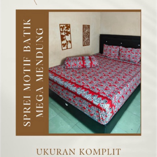 Mega Mendung Bed Sheet with Elegant Batik Motif - Viral Cool Bed Sheet ...