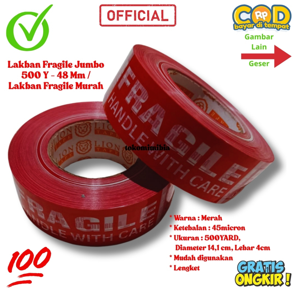 Fragile Insulation 48mm X 500y Fragile Duct Tape/ 48mm X 500 Yard ...