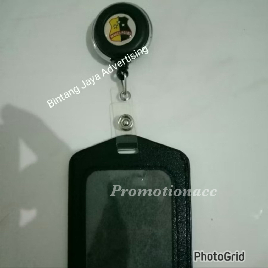 GANTUNGAN Polri Headquarters ID Card Set kalep Leather ID Card Hanger ...