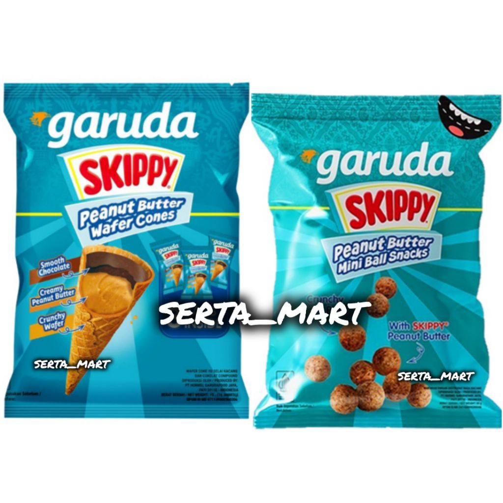 Garuda Skippy Wafer Cones Butterpeanut 44g - Garuda Skippy Mini Ball ...