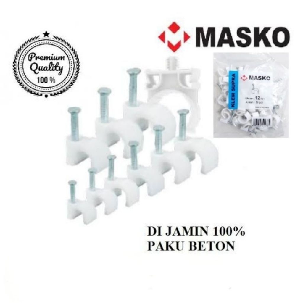 MASKO Cable Clip Clamps Genuine Concrete Nails 10 mm | Shopee Singapore