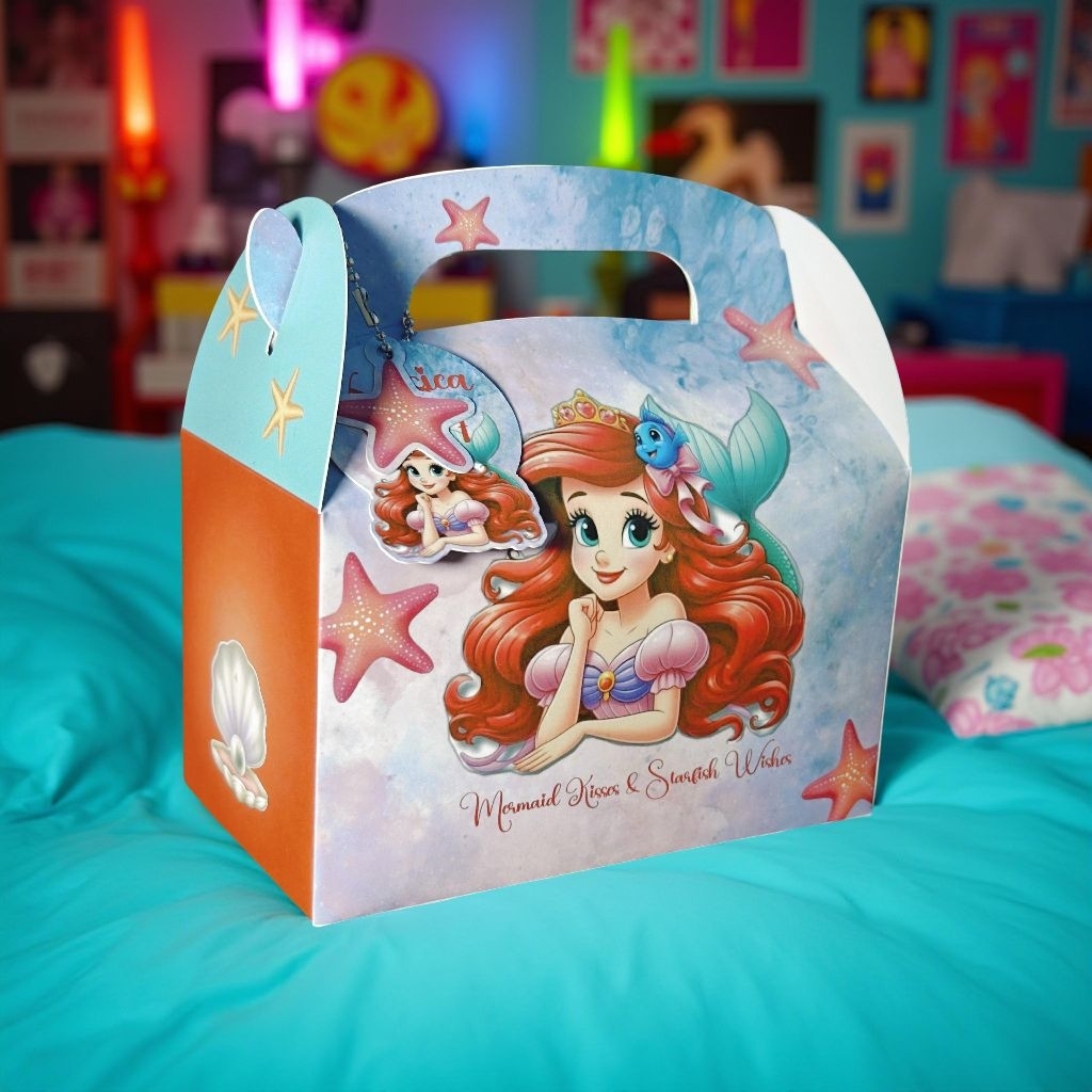 Gable Box children's birthday snack hamper Box frozen princess ariel ...