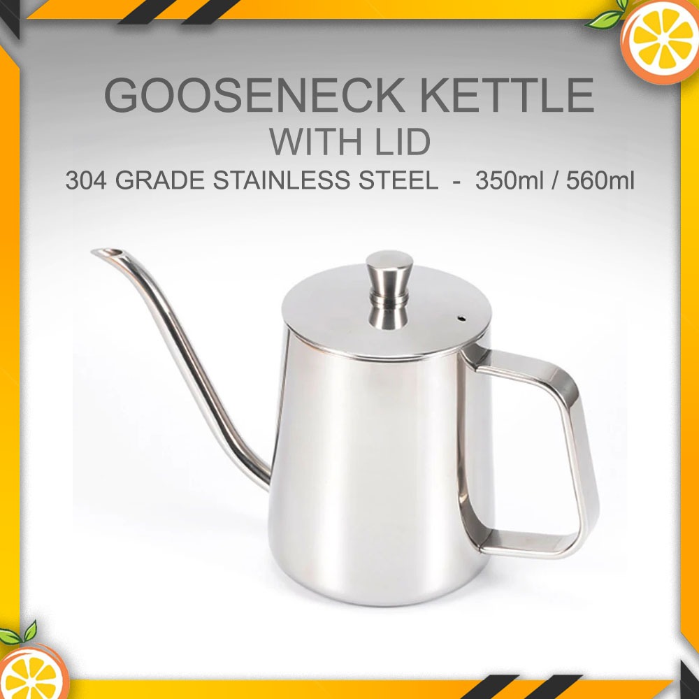 Gooseneck Kettle with Lid Stainless steel / Gooseneck Coffee Pot with ...